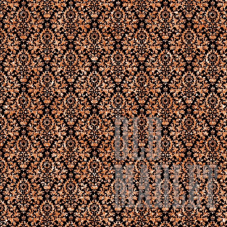 Halloween Glitter Damask Digital Paper Decorative Halloween - Etsy