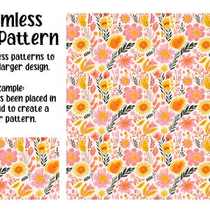 Pink and Yellow Floral SEAMLESS Patterns - Pink and Yellow Flowers ...