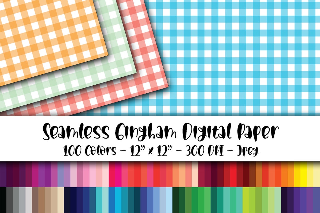 Seamless Gingham Digital Paper Bundle - 100 Seamless Digital Files ...