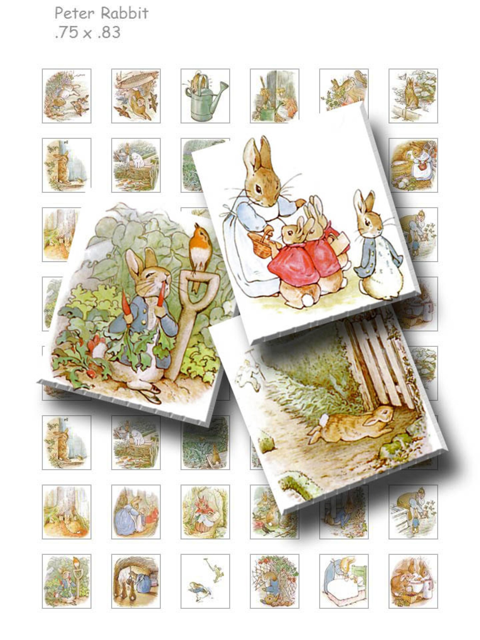 Peter Rabbit Digital Collage Sheet .75 X .83 Scrabble Size - Etsy
