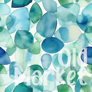 Watercolor Sea Glass SEAMLESS Patterns - Sea Glass Digital Paper - 16 ...