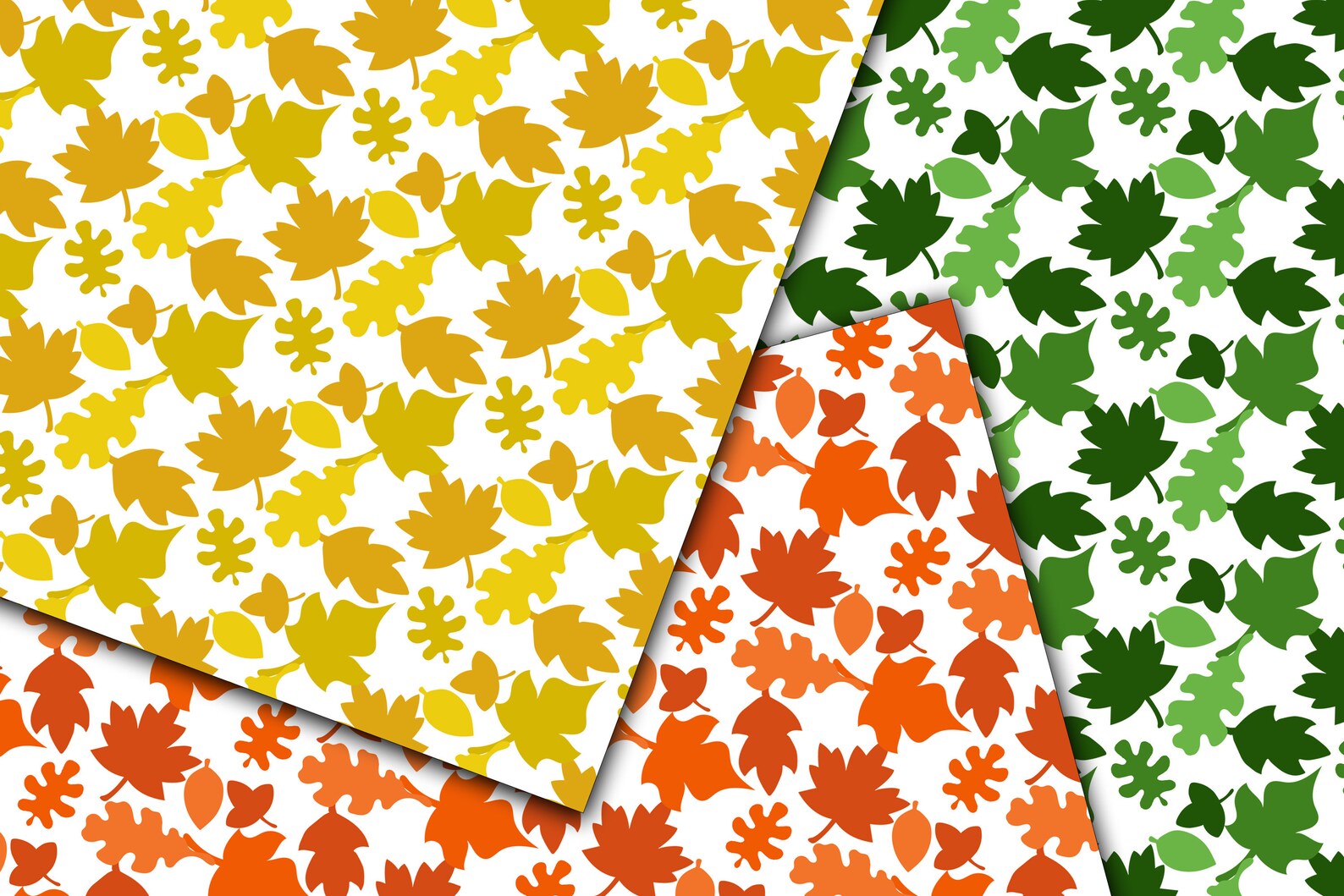 Fall Leaves Digital Paper - Autumn Leaves Scrapbook Paper Pack - 24 ...