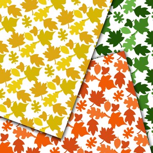 Fall Leaves Digital Paper - Autumn Leaves Scrapbook Paper Pack - 24 ...