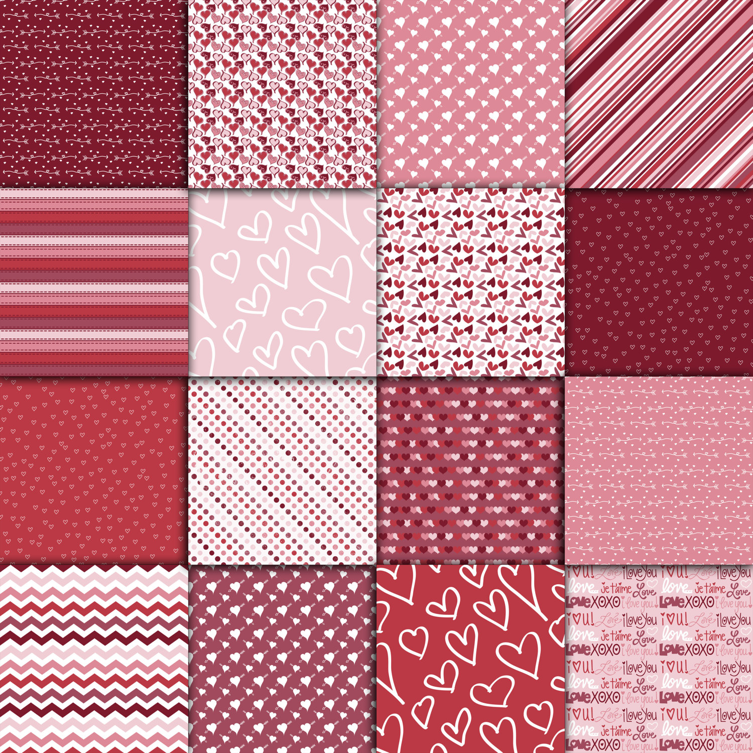 Sweet Valentine Digital Paper Valentines Day Backgrounds - Etsy