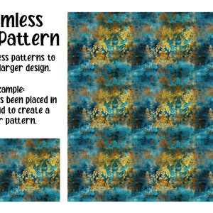 Blue and Gold Grunge SEAMLESS Patterns - Blue and Gold Damask Digital ...