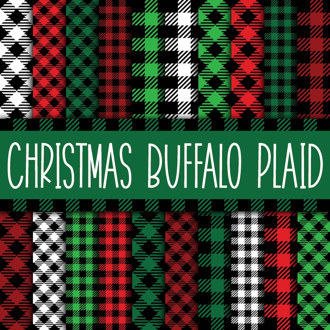 Christmas Buffalo Plaid Digital Paper - Red and Green Christmas ...