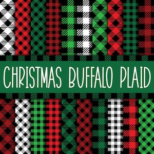 Christmas Buffalo Plaid Digital Paper - Red and Green Christmas ...