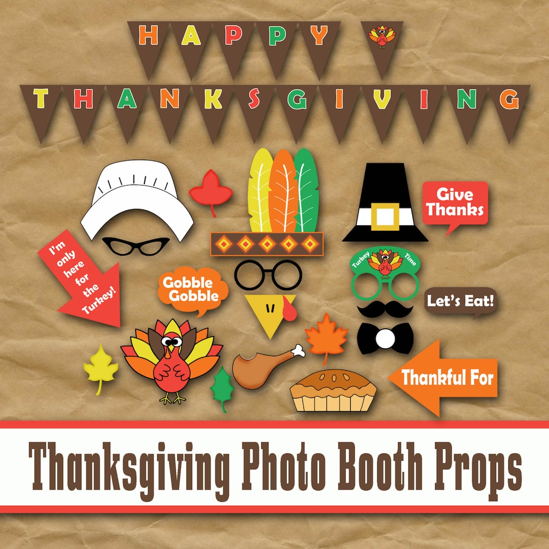 Thanksgiving Photo Booth Props and Decorations - Printable Props and ...