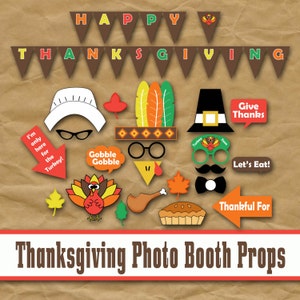 Thanksgiving Photo Booth Props and Decorations - Printable Props and ...