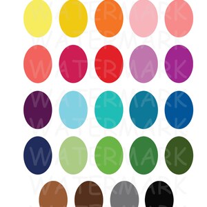 Solid Colors - Digital Collage Sheet - 30x40mm Ovals - INSTANT DOWNLOAD ...
