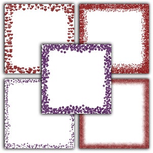 Valentines Glitter Borders Digital Paper - Pink, Purple and Red Glitter ...