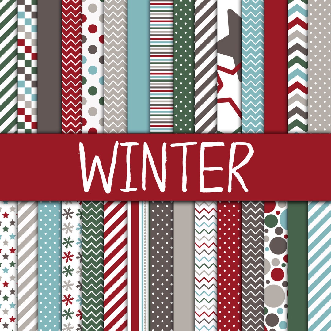 Winter Colors Digital Paper - Colorful Design Backgrounds - 30 Papers ...