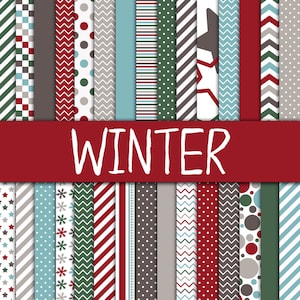 Winter Colors Digital Paper Colorful Design Backgrounds 30 Papers ...