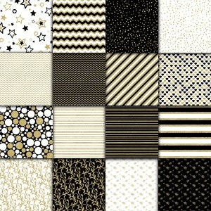 Black and Gold Digital Paper - Black and Gold Glitter Textures and ...