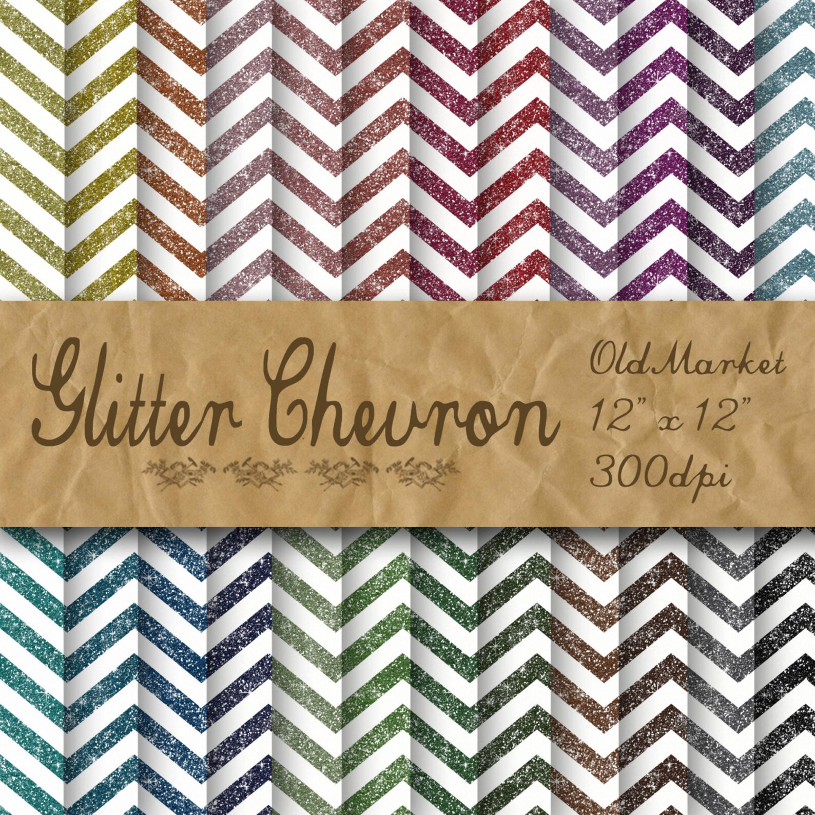 Glitter Chevron Digital Paper - Glitter Textures - Glitter Backgrounds ...