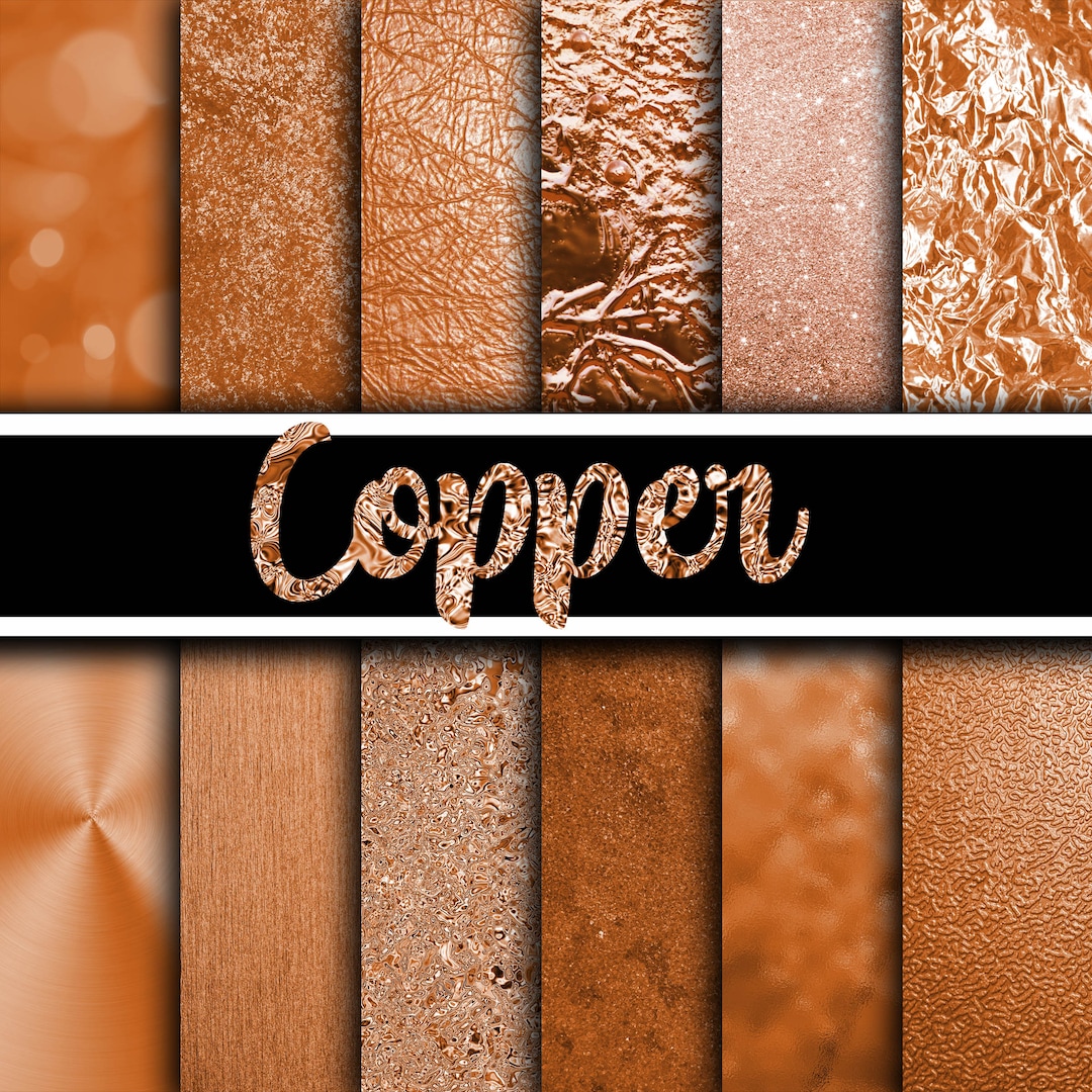 Copper Digital Paper - Copper Textures - Copper Backgrounds - 12 ...