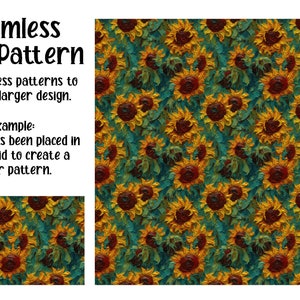 Van Gogh Sunflowers SEAMLESS Patterns - Impasto Sunflowers Digital ...