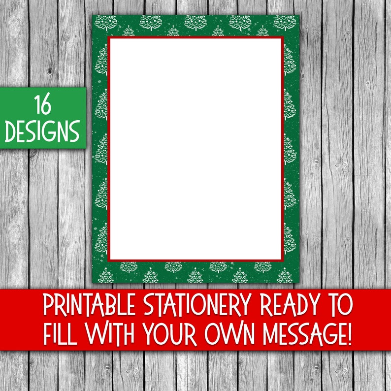 Printable Christmas Stationery - Red and Green Christmas Letter Paper ...