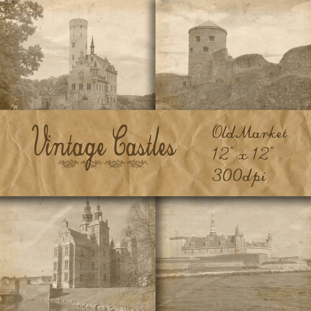 Vintage Castles Digital Papers - Castle Pictures - Castle Backgrounds ...