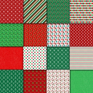 Christmas Digital Paper - Red and Green Christmas Backgrounds - Winter ...