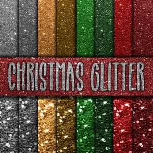 Christmas Glitter Digital Paper - Glitter Christmas Backgrounds and ...