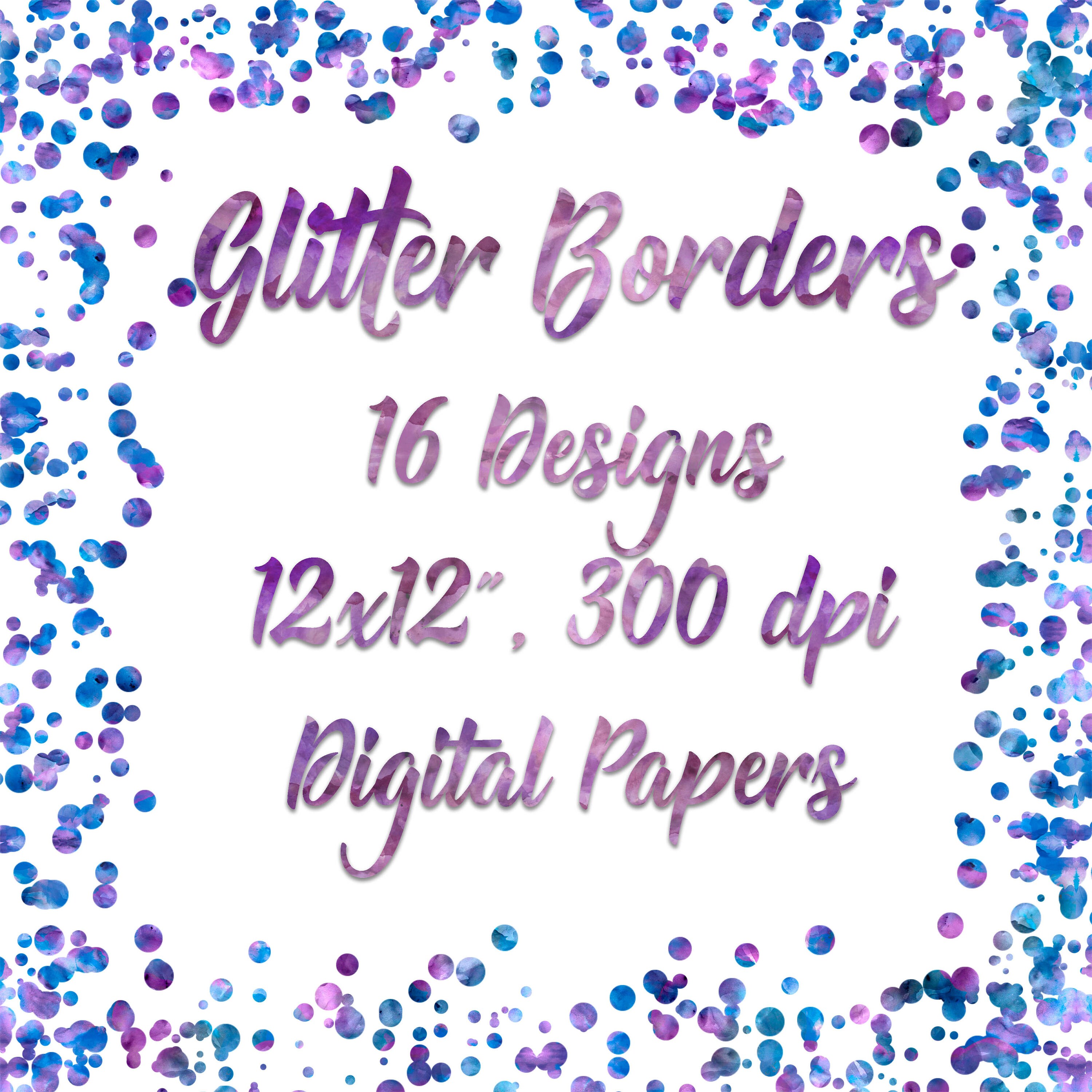 Watercolor Confetti Borders Digital Paper Watercolor - Etsy