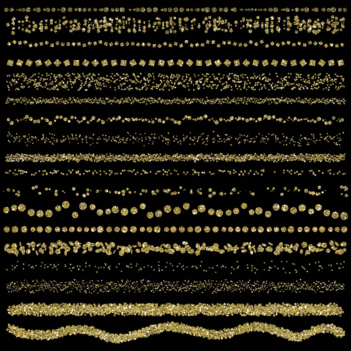 Gold Glitter Confetti Borders Glitter Confetti Clipart 35 - Etsy