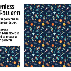 Space Adventures SEAMLESS Patterns - Space Digital Paper - 16 Designs ...