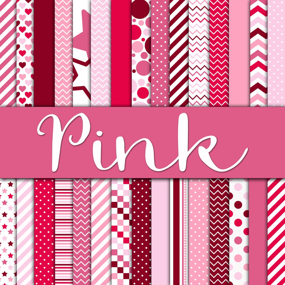 Pink Digital Paper Pack - Shades of Pink Backgrounds and Textures - 30 ...