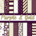 Purple and Gold Digital Paper Purple and Gold Glitter Textures and ...