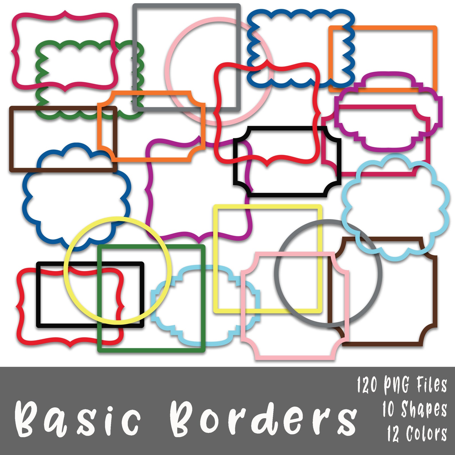Basic Borders and Frames Clip Art - Commercial Use Clipart - 120 Images ...