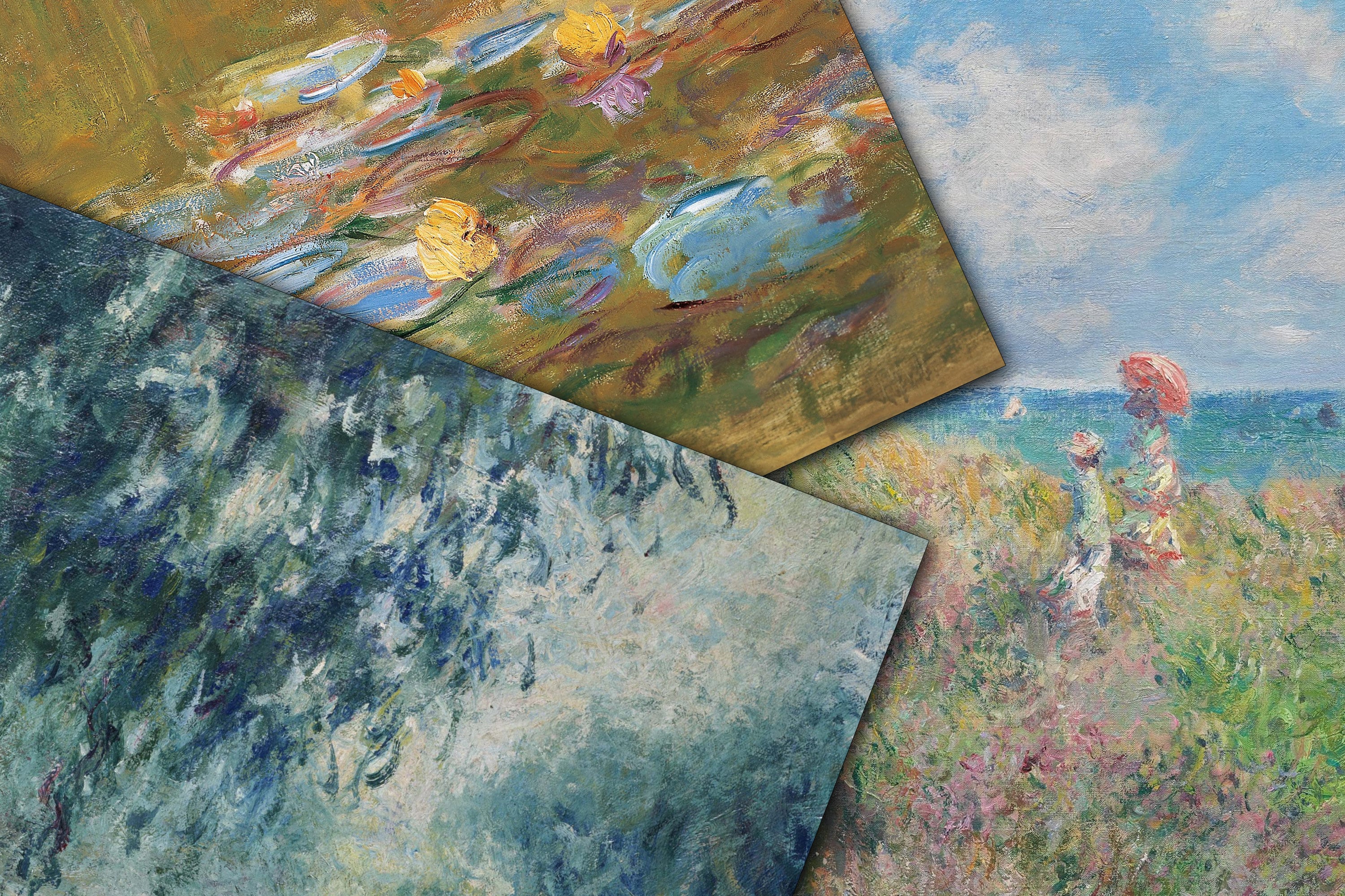 Claude Monet Paintings Digital Paper - Monet Backgrounds - Monet ...
