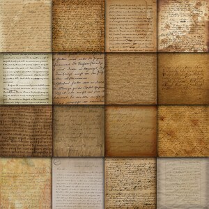 Vintage Handwriting Digital Paper Textures - Antique Writing ...