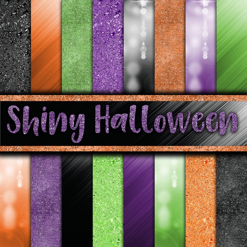 Shiny Halloween Digital Paper Glitter Halloween Backgrounds | Etsy