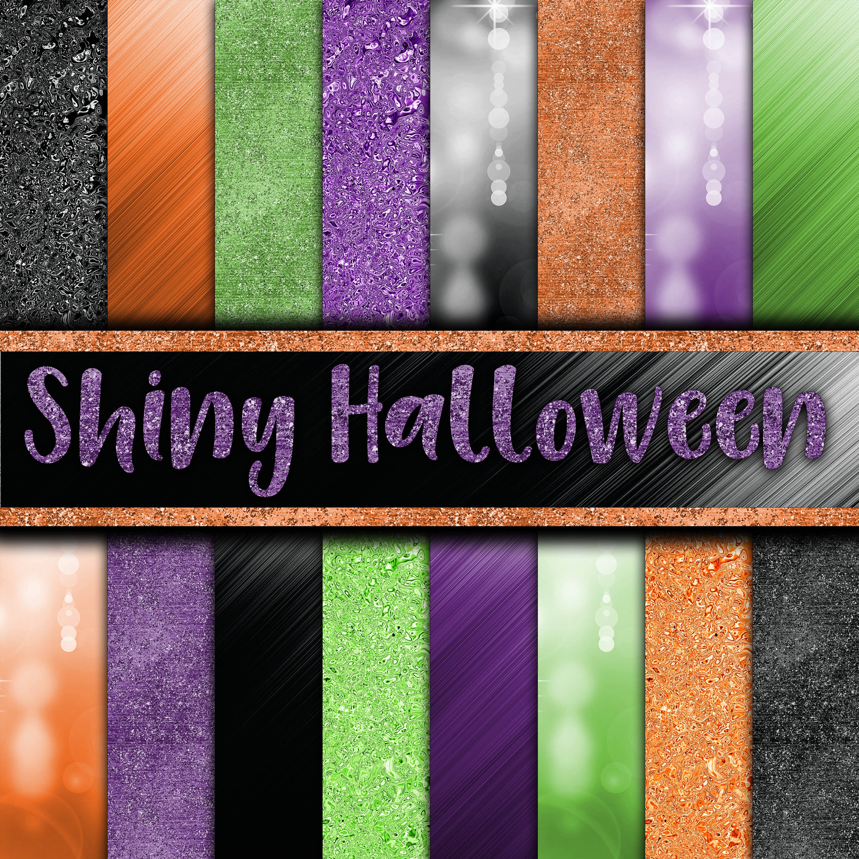 Shiny Halloween Digital Paper Glitter Halloween Backgrounds | Etsy