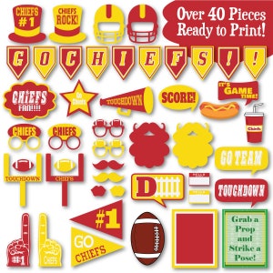 Chiefs Photo Booth Props - Printable Photobooth Props and Decorations ...