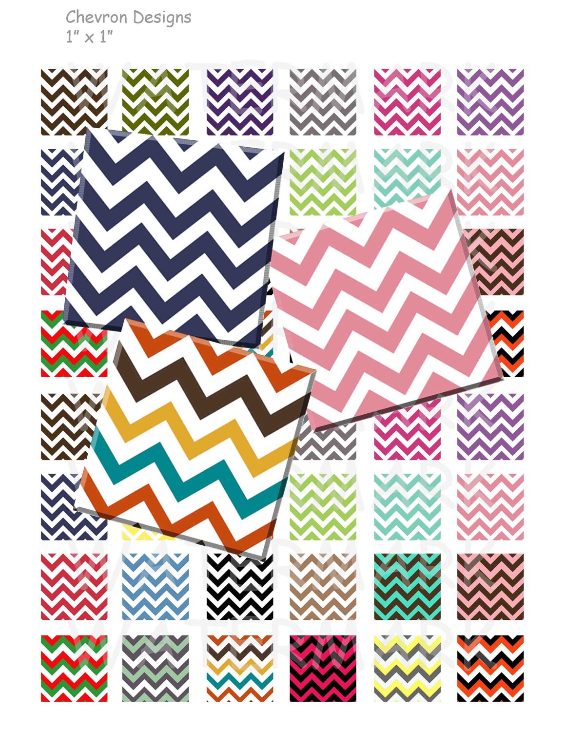 Chevron Designs Digital Collage Sheet 1 Inch 1 X 1 - Etsy