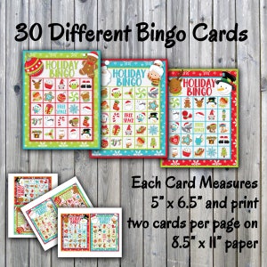 Christmas Bingo Printable PDF - Holiday Bingo - 30 Different Cards ...