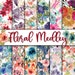 Floral Medley Digital Paper Watercolor Flower Backgrounds | Etsy