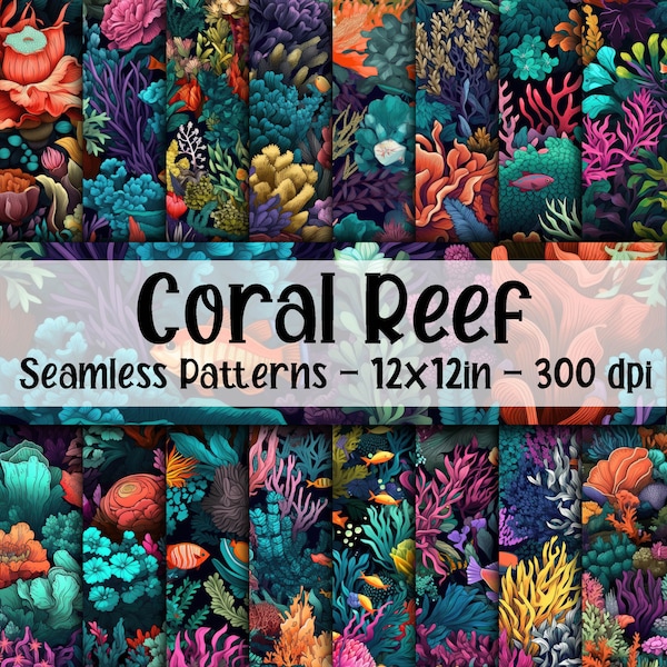 Coral Digital Paper - Etsy