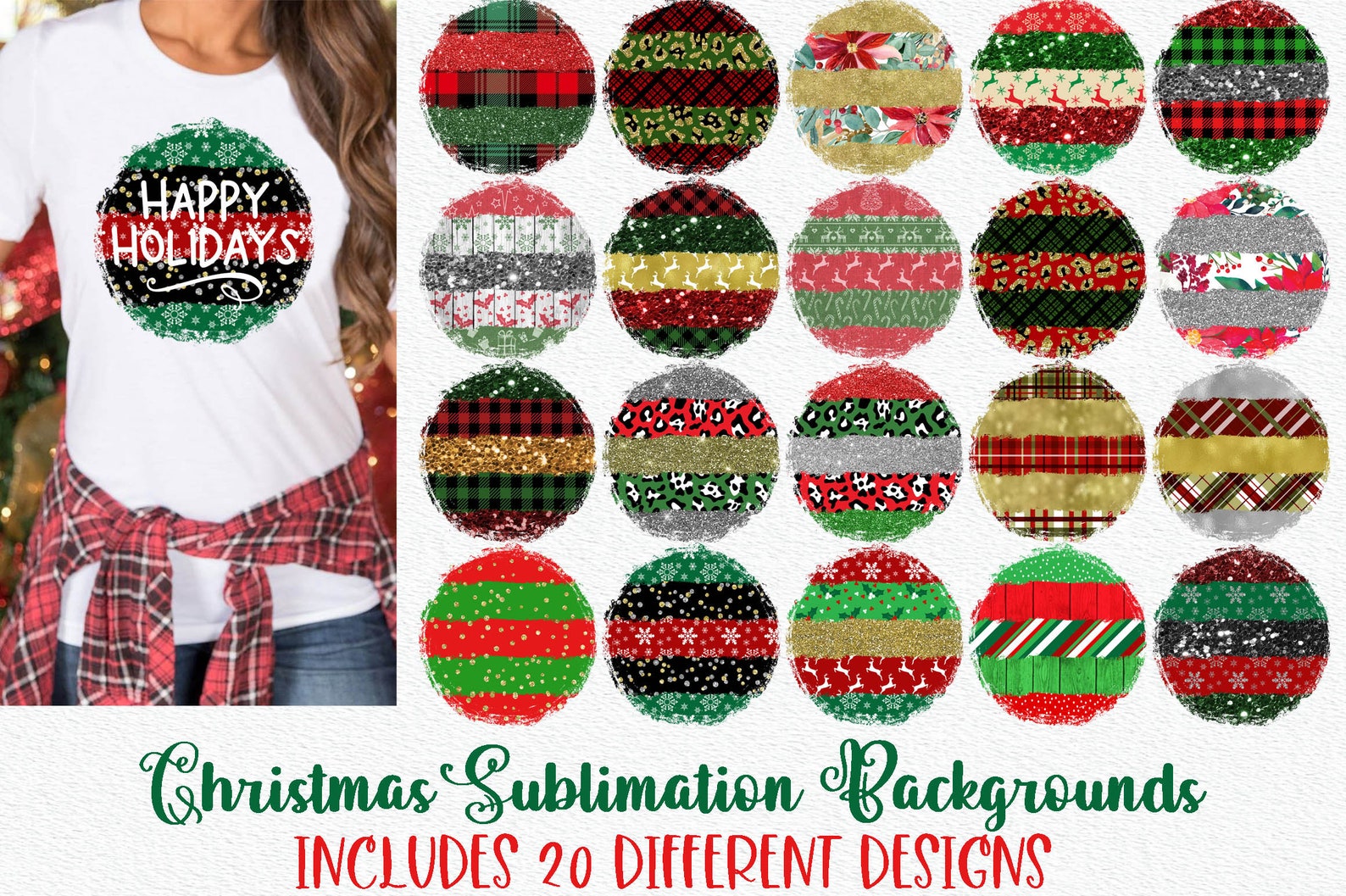 Christmas Sublimation Backgrounds Bundle - 20 Sublimation Backgrounds ...