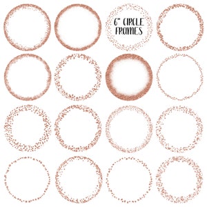Rose Gold Glitter Frames and Borders PNG Overlay Clipart Bundle ...