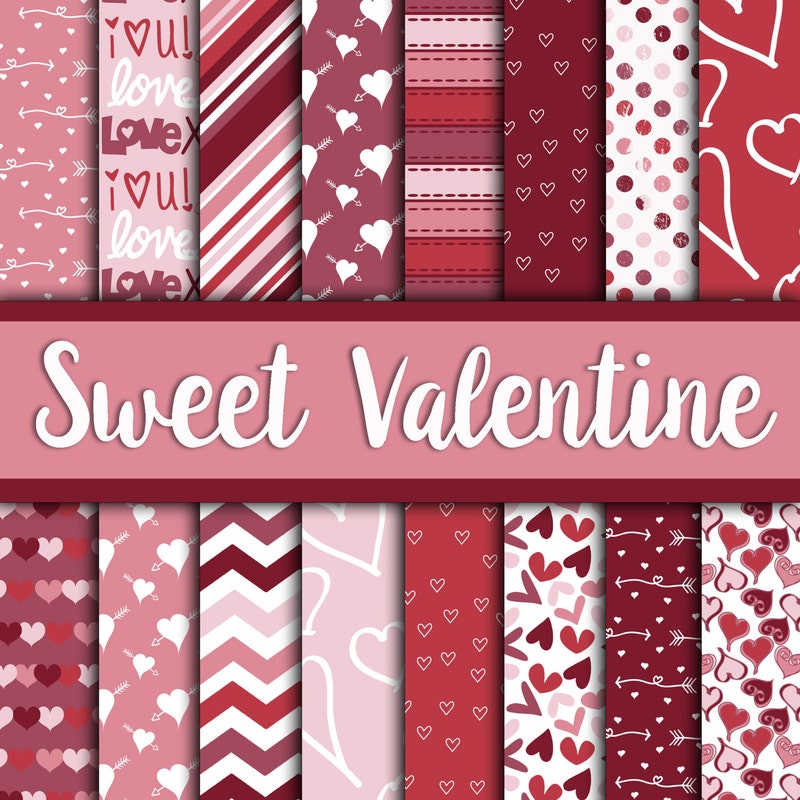 Valentine Digital Paper - Etsy
