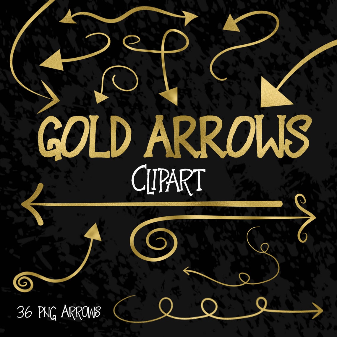 Gold Arrows Clip Art Set Swirly Gold Foil Arrows Clipart - Etsy