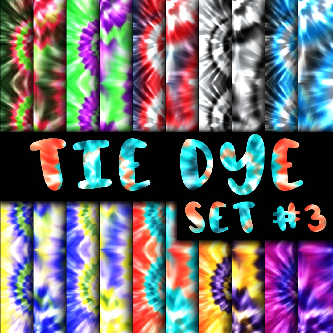 Tie Dye Digital Paper - Set 3 - Seamless Colorful Tie-dye Digital Paper ...