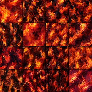 Fire and Flames SEAMLESS Patterns - Fire Digital Paper - 16 Designs ...