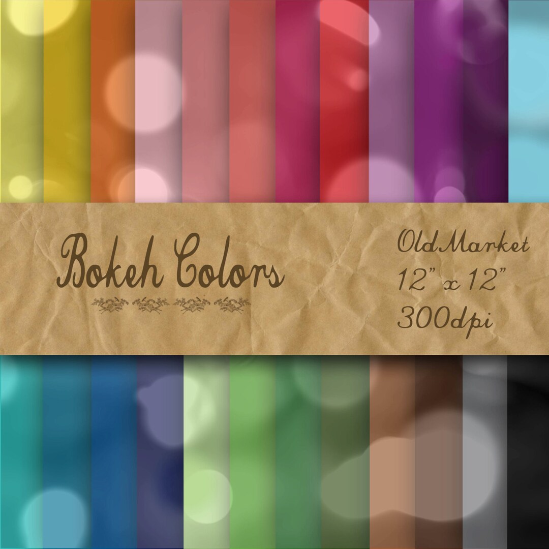Bokeh Digital Paper - Colorful Bokeh Design Backgrounds - 24 Colors ...