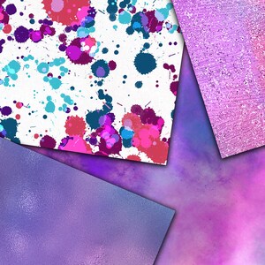 Magical Textures Digital Paper - Purple and Pink Textures and ...