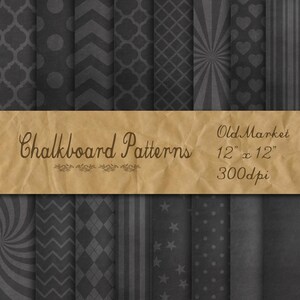 Chalkboard Patterned Digital Paper - Chalkboard Backgrounds - 16 ...