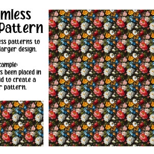 Rembrandt Flowers SEAMLESS Patterns - Colorful Floral Digital Paper ...